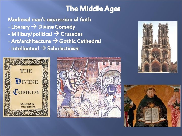 The Middle Ages Medieval mans expression of faith
