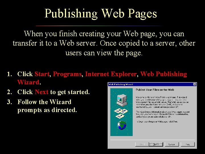 Teach Yourself Windows 98 Module 6 Creating Web