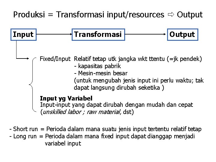FUNGSI PRODUKSI DAN BIAYA PRODUKSI Pertemuan 8 Tugas
