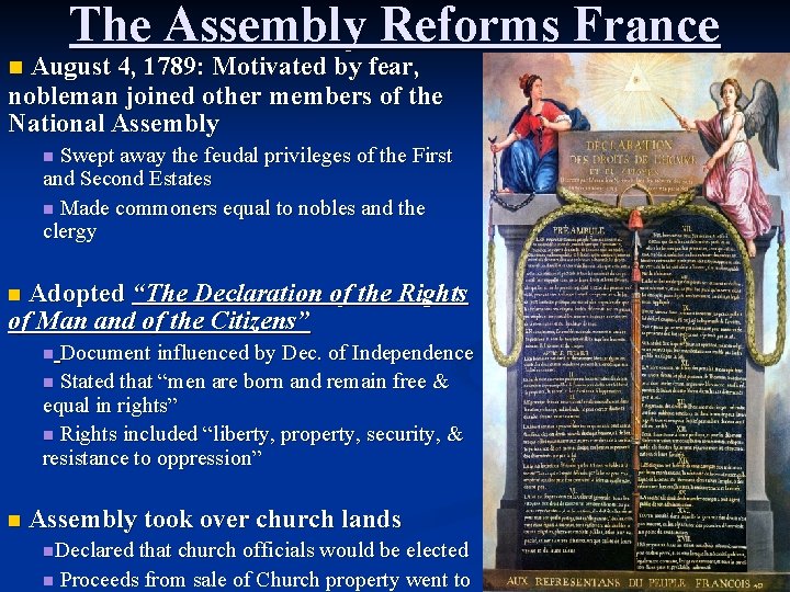 Aim Explain how the National Assembly changed Frances