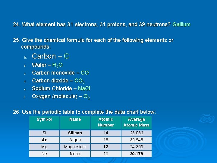 Atoms and The Periodic Table 1 Conservation of