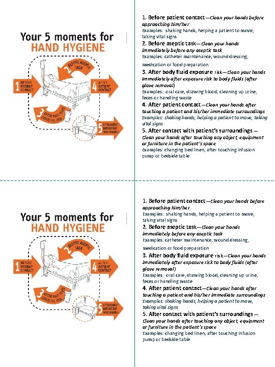 1 Before patient contactClean your hands before approaching