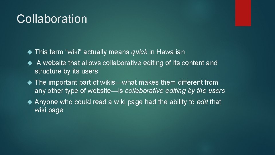 Wikis Collaboration Tool BY ANGELA HOFFMAN HTTPS SITES