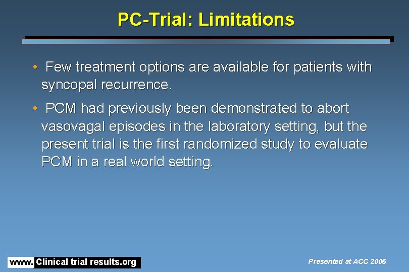 Physical Counterpressure Maneuver PC Trial Presented at The