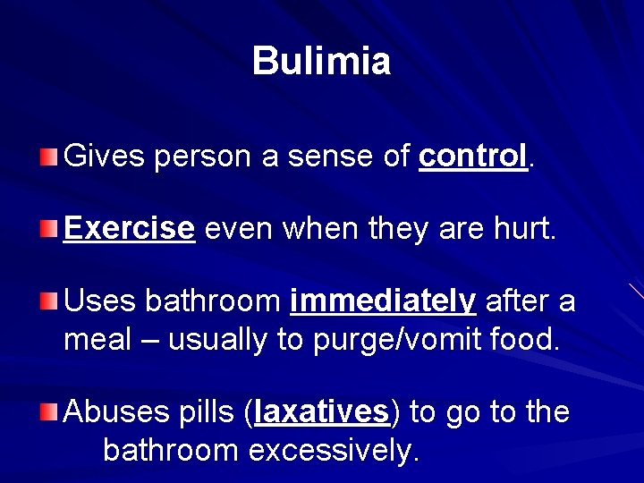 Anorexia Nervosa Bulimia Nutrition Unit Mrs Harding Anorexia