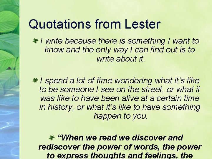 Julius Lester Cindy Carro LIS 722 01 Biography