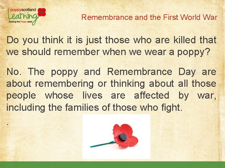 Remembrance and the First World War centenaries Day