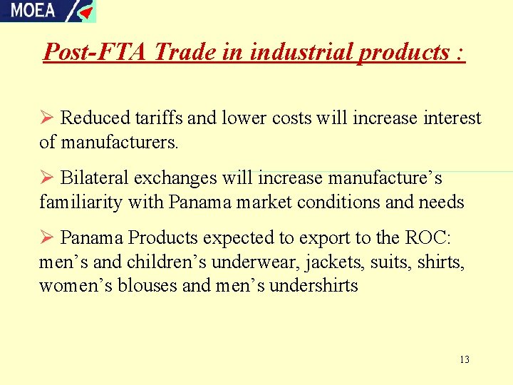 Benefits to Bilateral Trade and Investment from the