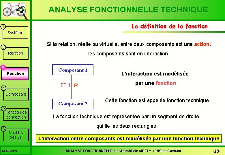 ANALYSE FONCTIONNELLE TECHNIQUE 1 Systme 2 Relation 3