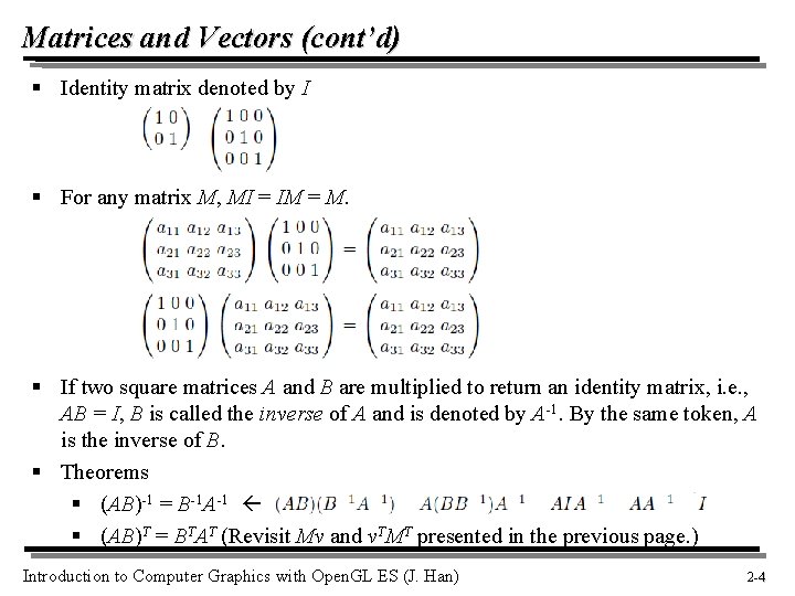 Chapter II Mathematics Basics All class materials including