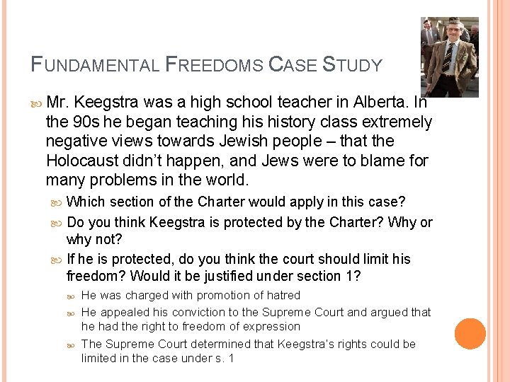 CANADIAN CHARTER OF RIGHTS AND FREEDOMS Pierre elliot