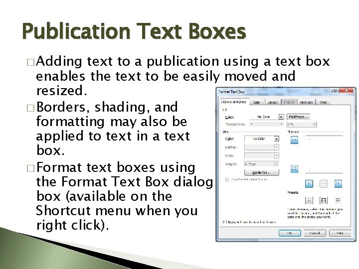Microsoft Publisher 2010 Lesson 3 Text in Publications