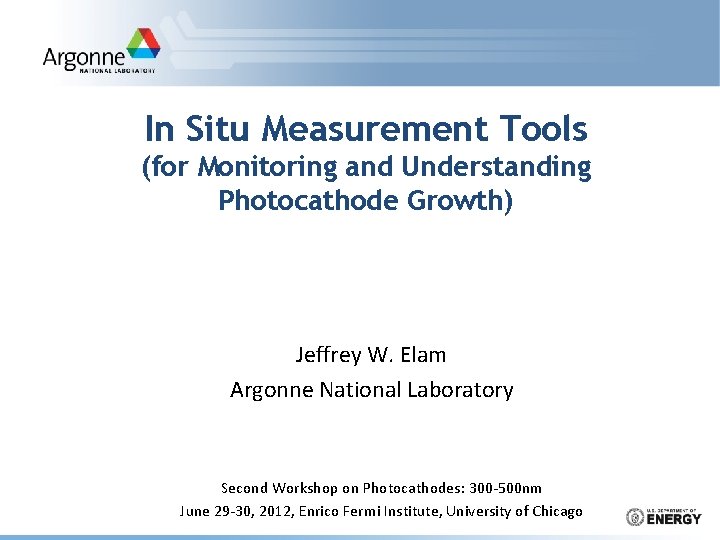 In Situ Measurement Tools for Monitoring and Understanding