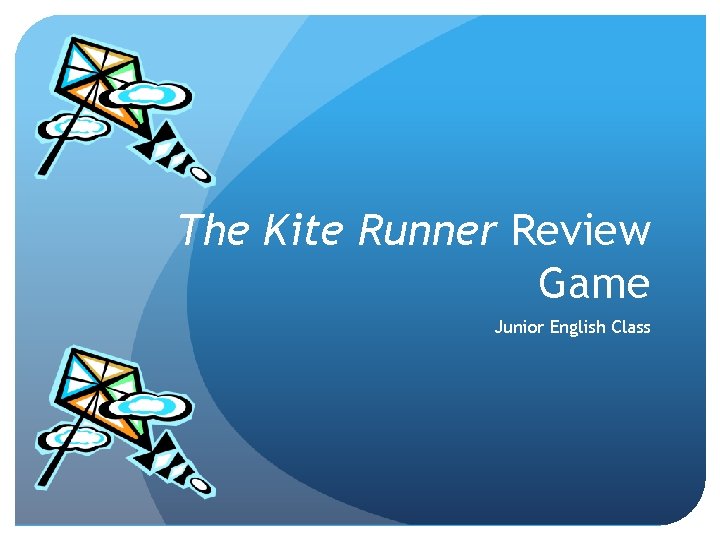 The Kite Runner Review Game Junior English Class