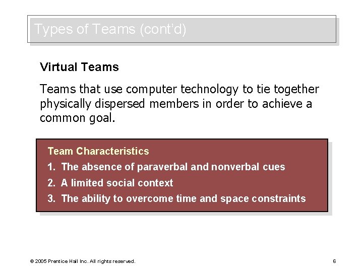 Chapter 9 Understanding Work Teams ORGANIZATIONAL BEHAVIOR S