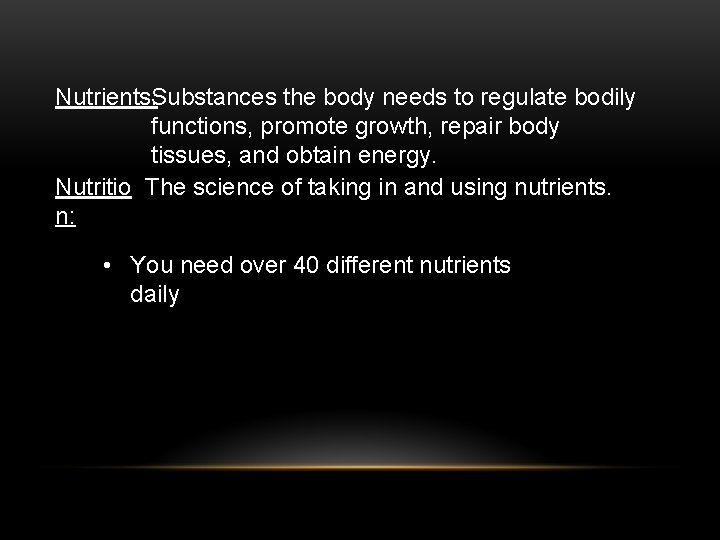 FOOD AND NUTRITION CHAPTER 8 Lesson 1 Carbohydrates