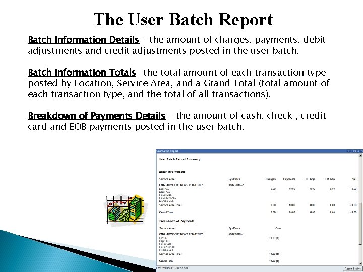 Lesson 4 The User Batch Report This material