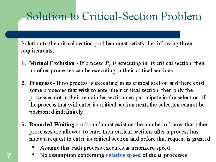 Operating Systems Processes Synchronization Background Processes can ...