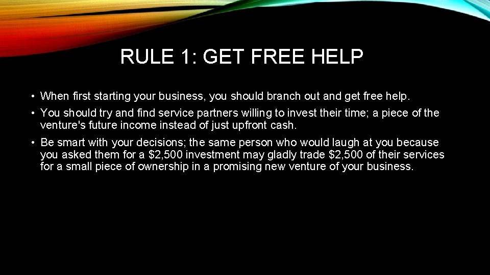 TEN RULES FOR REDUCING RISK PROJECT By Colby