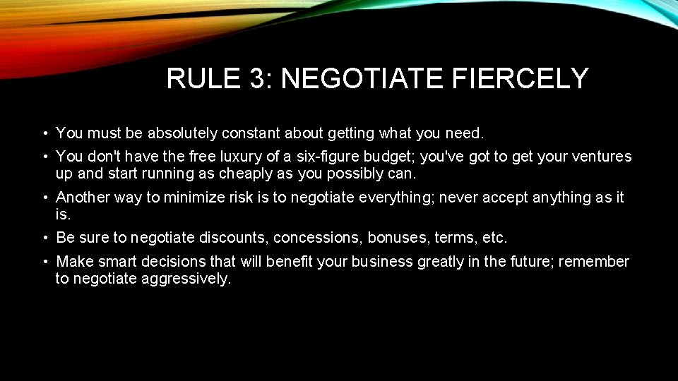 TEN RULES FOR REDUCING RISK PROJECT By Colby