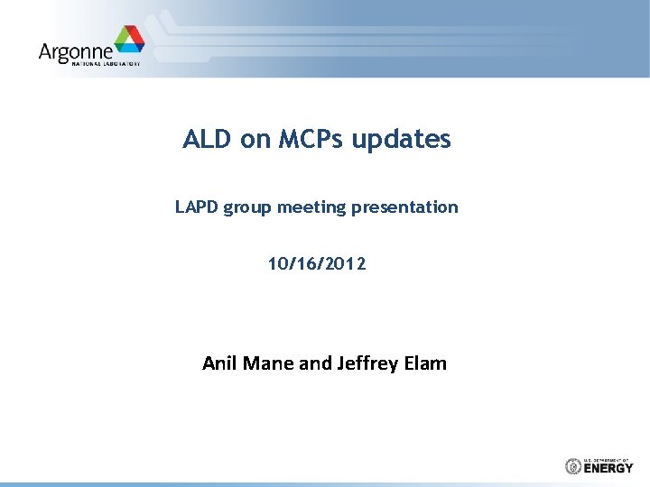 ALD on MCPs updates LAPD group meeting presentation