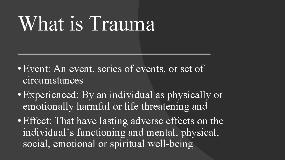 Trauma Informed Practice Johnson County Bench Bar Conference