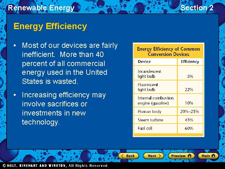 Renewable Energy Bellringer Section 2 Renewable Energy Section