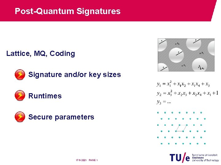 Hashbased Signatures and SPHINCS Andreas Hlsing PostQuantum Signatures