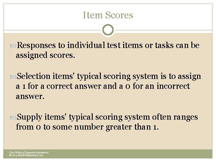 Chapter 11 Understanding Scores From Classroom Assessments Frey