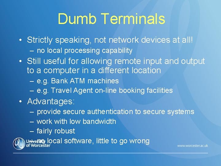 COMP 3122 Network Management Richard Henson Worcester Business
