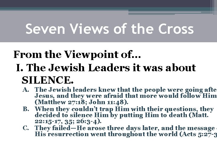 Seven Views of the Cross From the Viewpoint