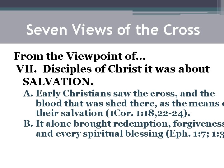 Seven Views of the Cross From the Viewpoint