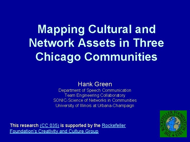 Mapping Cultural and Network Assets in Three Chicago