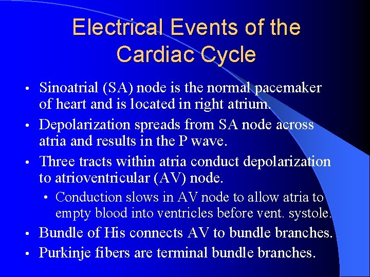 Mechanical and Electrical Events of the Cardiac Cycle