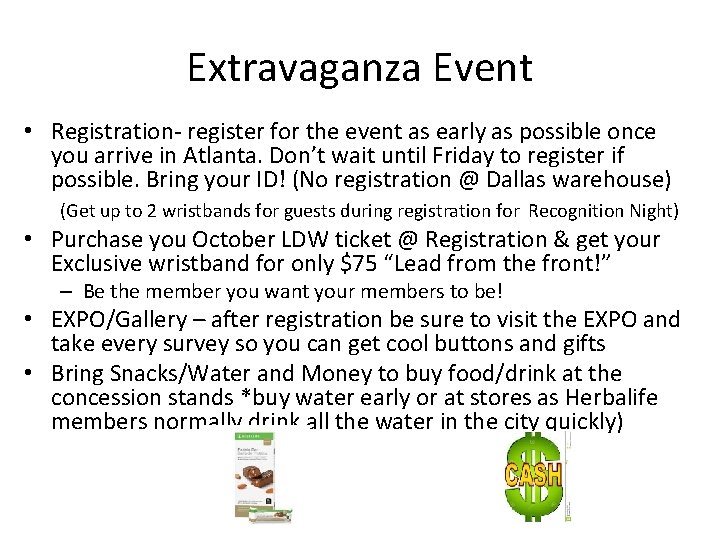 EXTRAVAGANZA Extravaganza Checklist Get ready for an event