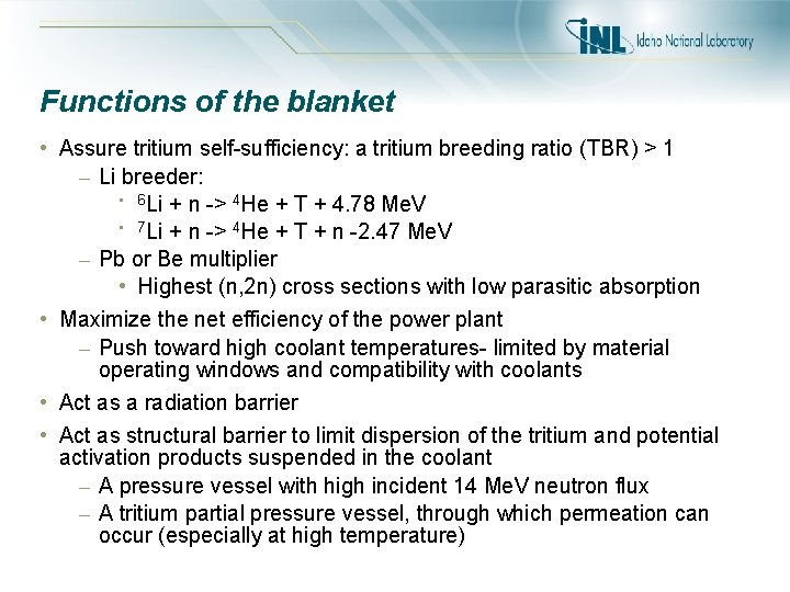Closing the Fusion Fuel Cycle Tritium Breeding Blanket