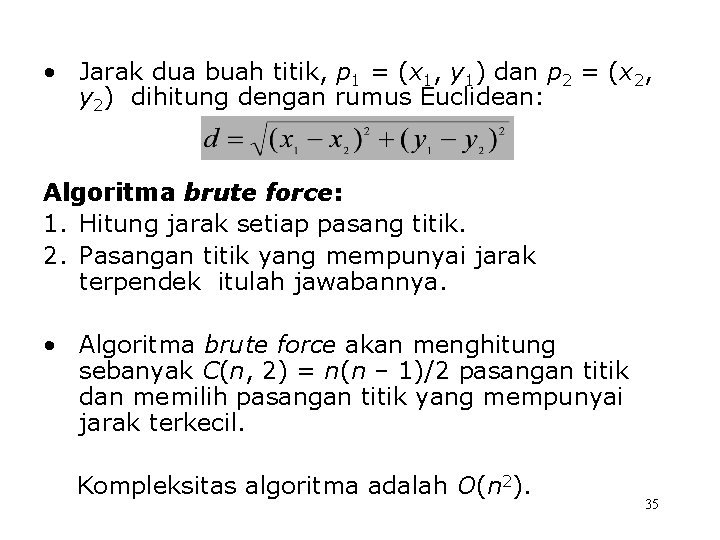 Algoritma Brute Force Oleh Rinaldi Munir Bahan Kuliah