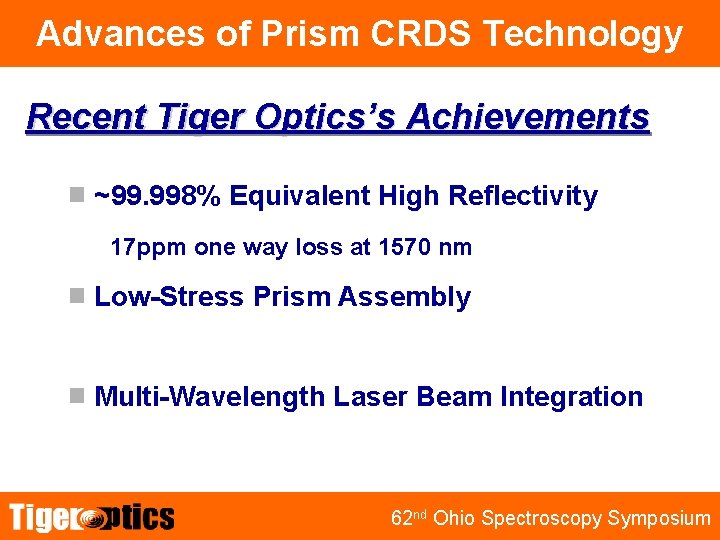 PrismBased Cavity RingDown Spectroscopy CRDS Broadband Ultrahigh ...