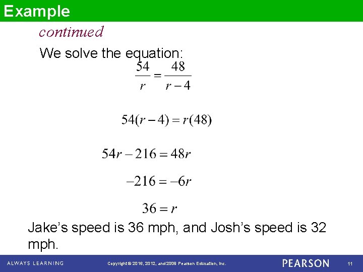 Chapter 7 Rational Expressions and Equations Section 7