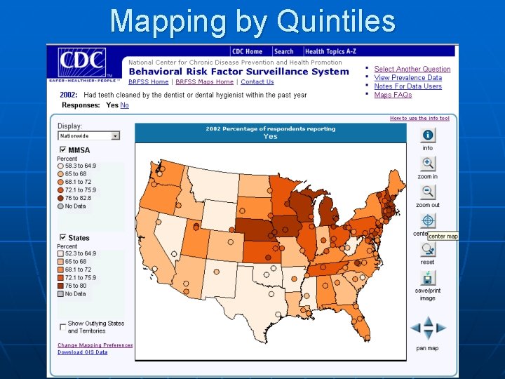 BRFSS Maps Visualizing Oral Health Surveillance Data James