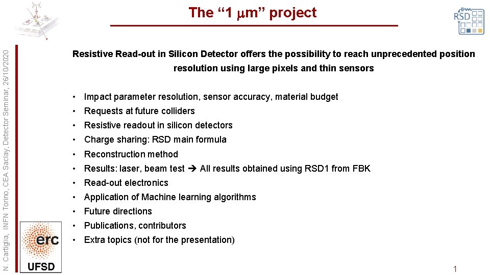 N Cartiglia INFN Torino CEA Saclay Detector Seminar