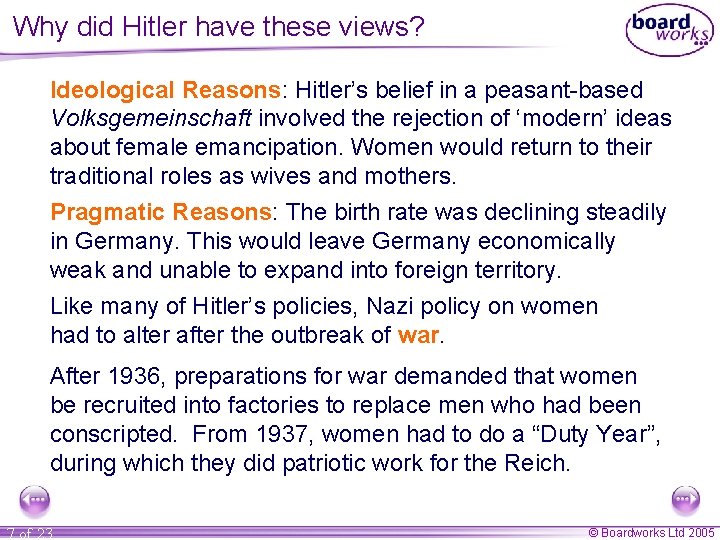 Nazi Ideas about Women and Children Nazi Germany