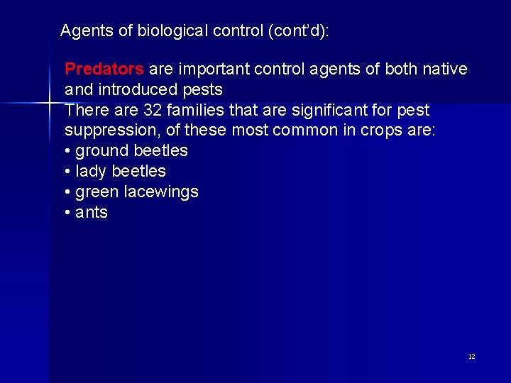 Definition and Scope of Biological Control 1 Biological