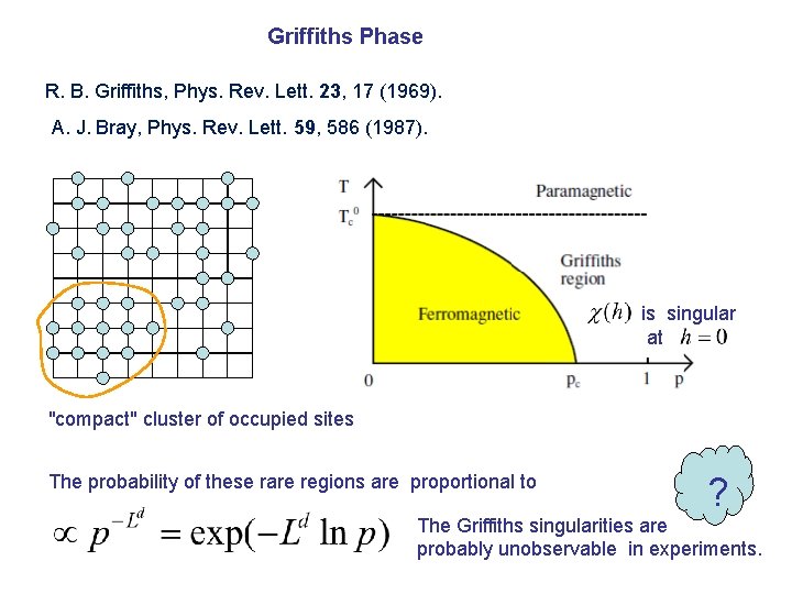 The block model for the Griffiths phase 1
