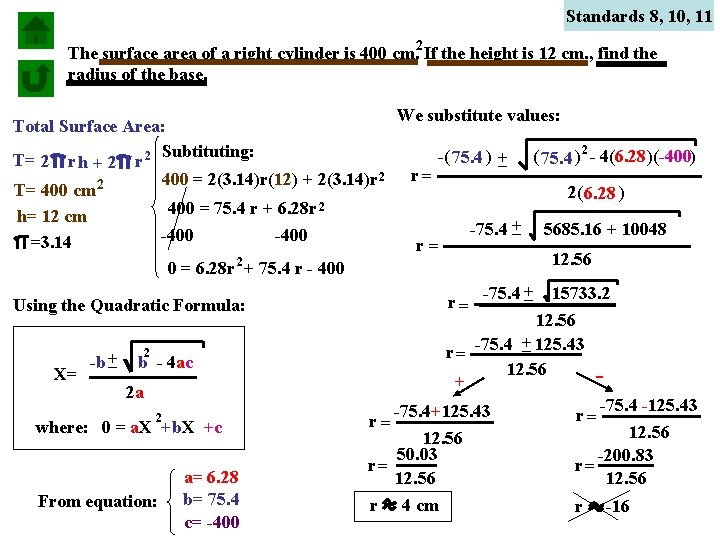 Standards 8 10 11 Classifying Solids Surface Area