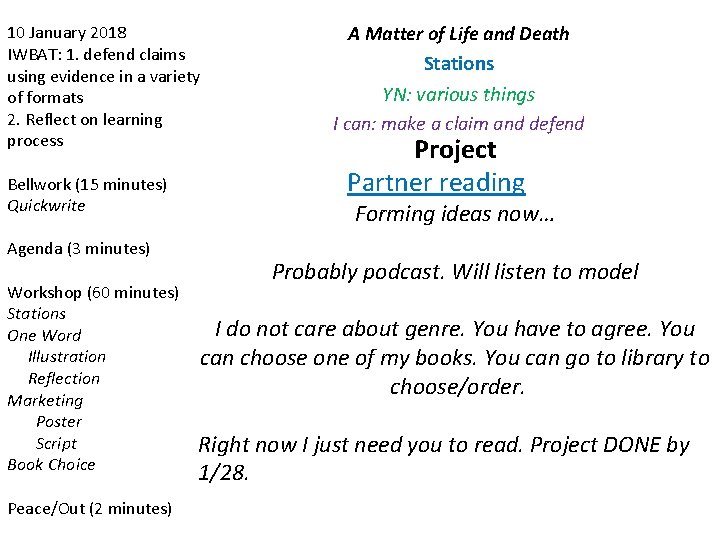10 January 2018 IWBAT 1 defend claims using