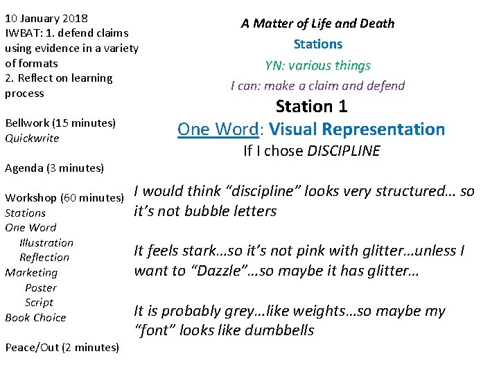 10 January 2018 IWBAT 1 defend claims using