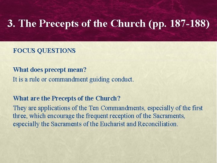 Chapter 8 The Ten Commandments and The Beatitudes