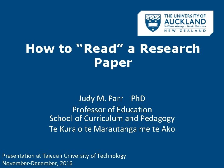 How to Read a Research Paper Judy M