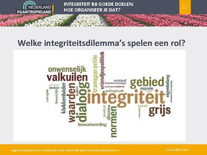 INTEGRITEIT BIJ GOEDE DOELEN HOE ORGANISEER JE DAT